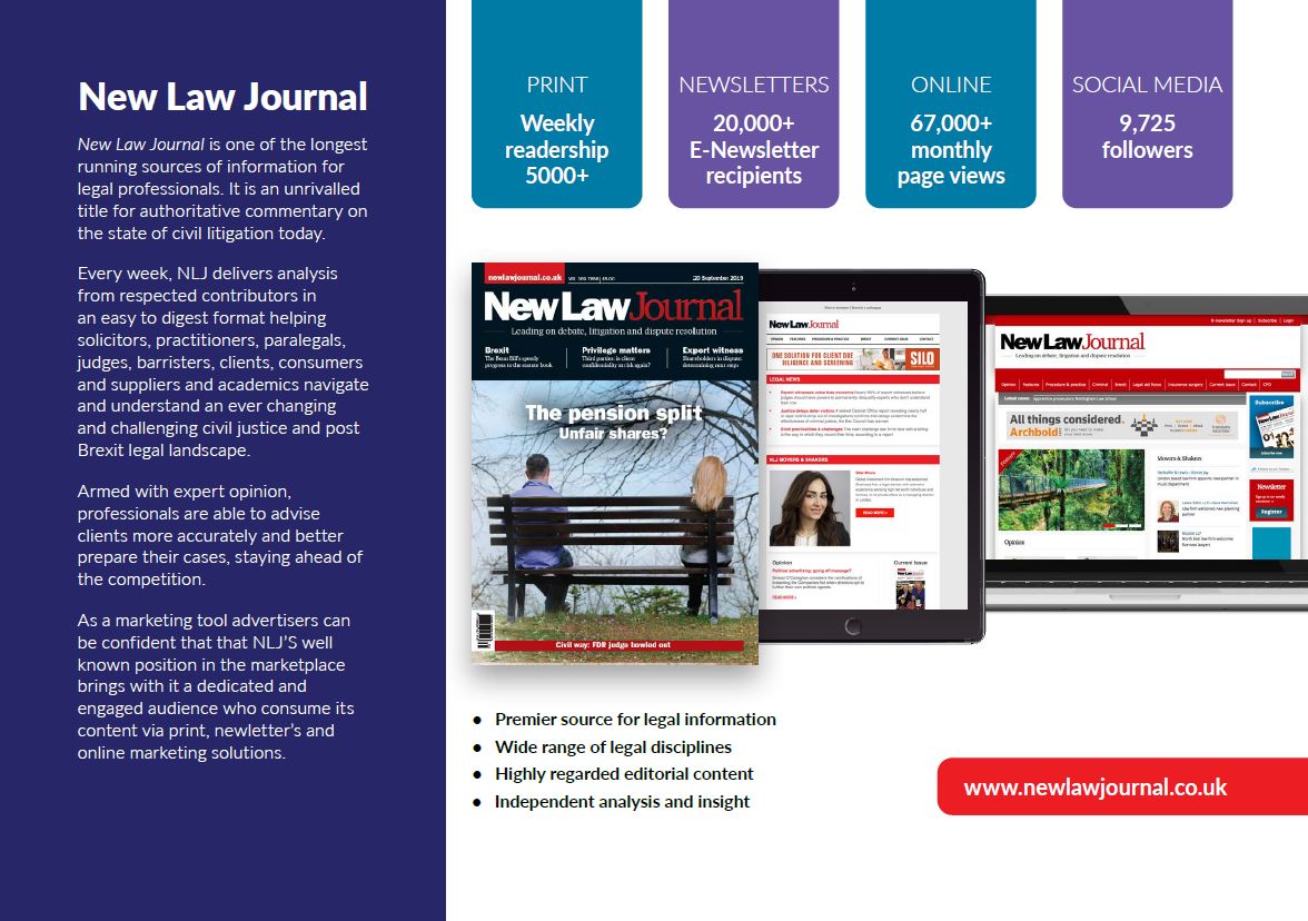 Advertise with us | New Law Journal